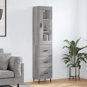 vidaXL Skříň highboard 34,5 x 34 x 180 cm kompozitní dřevo [3199251] Barva: šedá sonoma