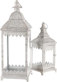 Set dvou kovových luceren bílý JL326 (2 ks)