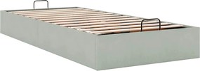 Osmanský rám postele bez matrace světle šedá 100x200 cm samet 3310943