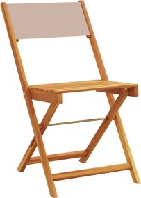 3dílný bistro set taupe textil a masivní dřevo 3281750