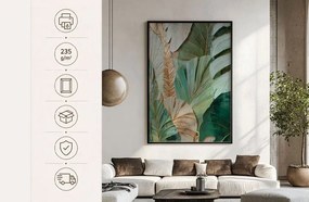 Tropická elegance - obraz - Listy v přírodním reliéfním stylu 66 - A4 – 210 × 297 mm - 149 Kč