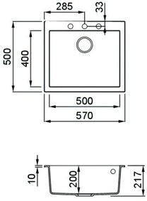 Granitový dřez Elleci Quadra 110 G43