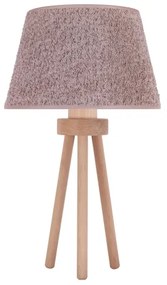Duolla - Stolní lampa BOUCLE 1xE27/15W/230V pr. 28 cm hnědá/dřevo
