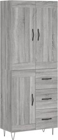 Skříň highboard šedá sonoma 69,5 x 34 x 180 cm kompozitní dřevo 3200039