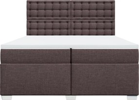Box spring postel s matrací tmavě hnědá 200x200 cm textil 3290612