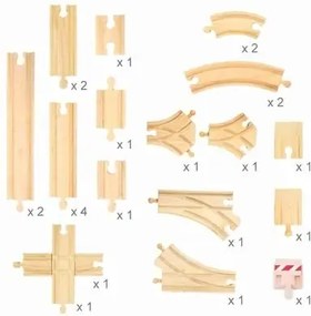 Bigjigs Rail Dřevěné koleje set 25 dílů / od 3 let