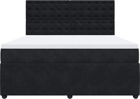 Box spring postel s matrací černá 180x200 cm samet 3294720
