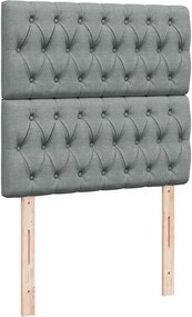 Box spring postel s matrací světle šedá 90x190 cm textil 3291918