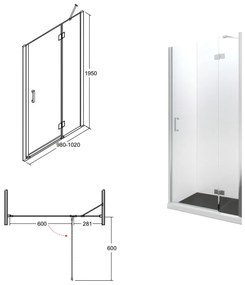 Besco Viva 100x195 sprchové dveře Orientace: Pravá