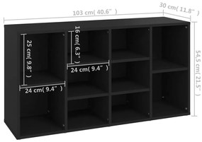 vidaXL Lavice s botníkem černá 103 x 30 x 54,5 cm dřevotříska