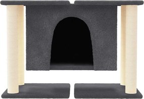Škrabadlo pro kočky se sisalovými sloupky tmavě šedé 50 cm 171659