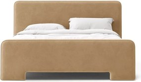 Světle hnědá čalouněná dvoulůžková postel s roštem 180x200 cm Eda – Micadoni