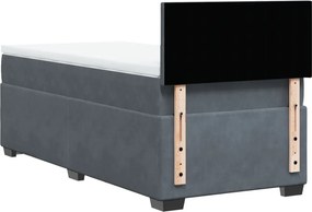 Box spring postel s matrací tmavě šedá 80 x 200 cm samet 3286157