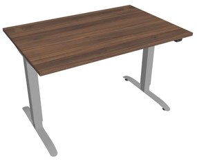 Elektr. nastavitelný stůl 120x80 - HOBIS MOTION MS 2 1200 Dekor stolové desky: ořech, Barva kovové podnože: stříbrná