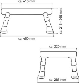 Ridder, Koupelnová židle na nohy, bílá, A0102601
