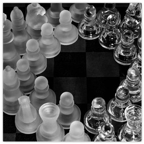 Obraz - černobílé šachy (30x30 cm)
