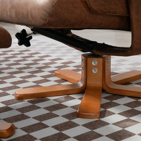 HOMCOM Relaxační Křeslo s Ottomans, Otočné Křeslo k Televizi s Funkcí Polohování, Potahované Křeslo do Obývacího Pokoje, Ložnice, Hnědá Microfiber, 7…
