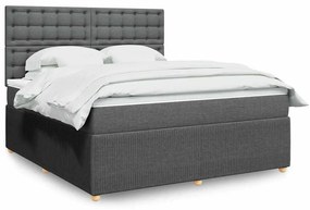 Box spring postel s matrací tmavě šedá 180x200 cm textil 3292150