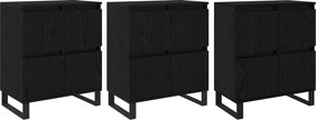Servírovací skříň 3 ks Černý dub 60 x 35 x 70 cm 3394577