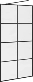 Zástěna do průchozí sprchy čiré ESG sklo 100 x 195 cm černá 151035
