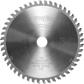 Mafell | Pilový kotouč na hliník a plast ø 160/20 mm Z48 2FZFA