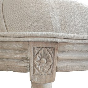 HOMCOM Polokruhová Čalouněná Lavice na Konec Postele, Lavice s Knoflíkovými Ozdobami, Styl Ludvíka XVI, Masivní Dřevěná Konstrukce, Zkosený Povrch, S…
