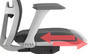 Kancelářská ergonomická židle WISDOM s podhlavníkem — síť, šedý plast, nosnost 150 kg, světle šedá Mercury star