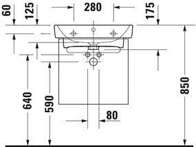 Duravit No.1 - Umyvadlo do nábytku 550x460 mm, s přepadem, bílá 23755500002