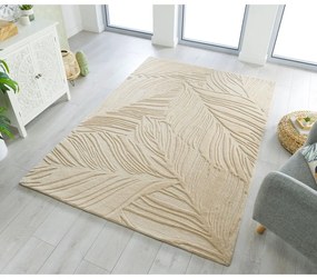 Flair Rugs, Kusový koberec Solace Lino Leaf Natural, 120x170, béžová, ložnice