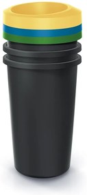 Prosperplast Sada odpadkových košů COMPACTO II 3x25 L černá