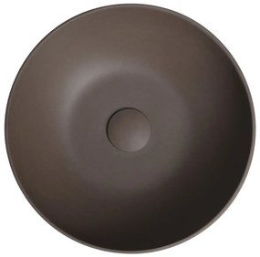 Sapho Sapho, FORMIGO betonové umyvadlo na desku, průměr 39cm, tmavě hnědá, FG315
