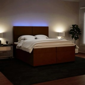 Box spring postel s matrací růžová 200x200 cm samet 3293301