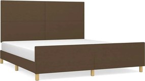Rám postele bez matrace tmavě hnědý 180 x 200 cm textil 3124914