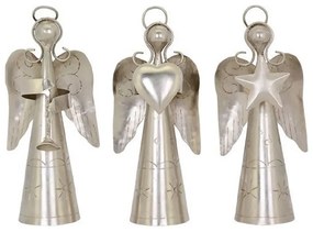 Vánoční Anděl Iride závěsný - zvoneček, kov - 15 cm