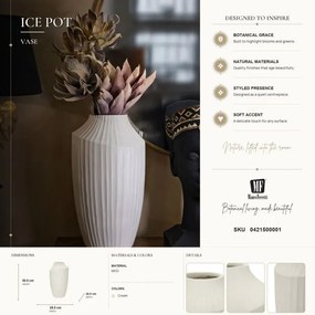 Váza Ice Pot 50,5 cm krémová