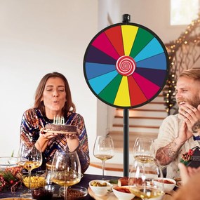 Costway Ø 60 cm Wheel of Fortune se stojanem Cenové kolo Výškově nastavitelné