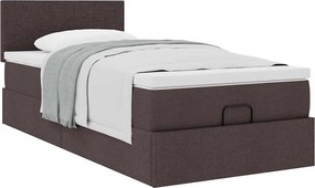 Osmanský rám postele s matrací tmavě šedá 90x190cm textil 3311341