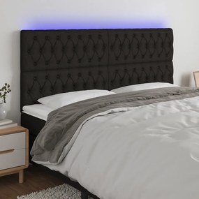 Čelo postele s LED černé 200x7x118/128 cm textil 3122784