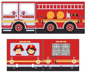 Dětský závěs k posteli 196,5x86,5 cm Fire Truck - Vipack