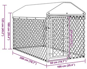 vidaXL Marketos Venkovní psí kotec se střechou 200 x 100 x 125 cm