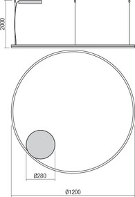 Redo group Redo Orbit direct, závěsné kruhové svítidlo, 76W LED 4000K DALI, bílá, prům. 120cm