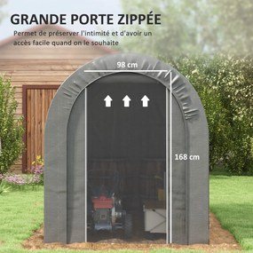 Outsunny Zahradní úložný stan na kola - Plechová konstrukce, PE plachta, 2,4 x 1,6 x 1,9 m, Šedá