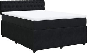 Box spring postel s matrací černá 160x200 cm samet 3287790