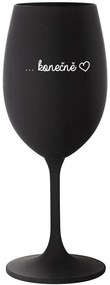...KONEČNĚ - černá sklenice na víno 350 ml