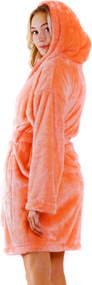 Krátký župan s kapucí Lilly extra one size lososový 33 20 2251 - S/M