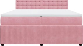 Box spring postel s matrací růžová 200x200 cm samet 3287847