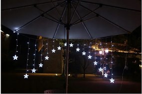 Vánoční osvětlení venkovní/vnitřní, Závěsné hvězdicové závěsy 136 LED, studená bílá, 5,6m