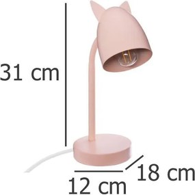 Stolní lampa OREILLLES ROSE, kov, barva růžová