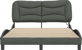 Rám postele s LED bez matrace Hvar Tmavě šedá 120x200 cm Látka 3213691
