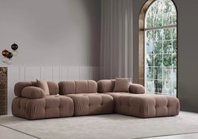 Hanah Home Čtyřmístná pohovka s pufem DOBLO hnědá 315 cm